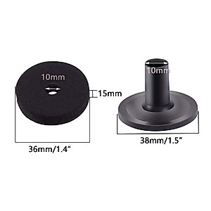 TUOREN 20 Pieces Cymbal Replacement Accessories Drum Cymbal Stand Felt Hi-Hat Clutch Felt with Sleeve Replacement for Drum Set Black