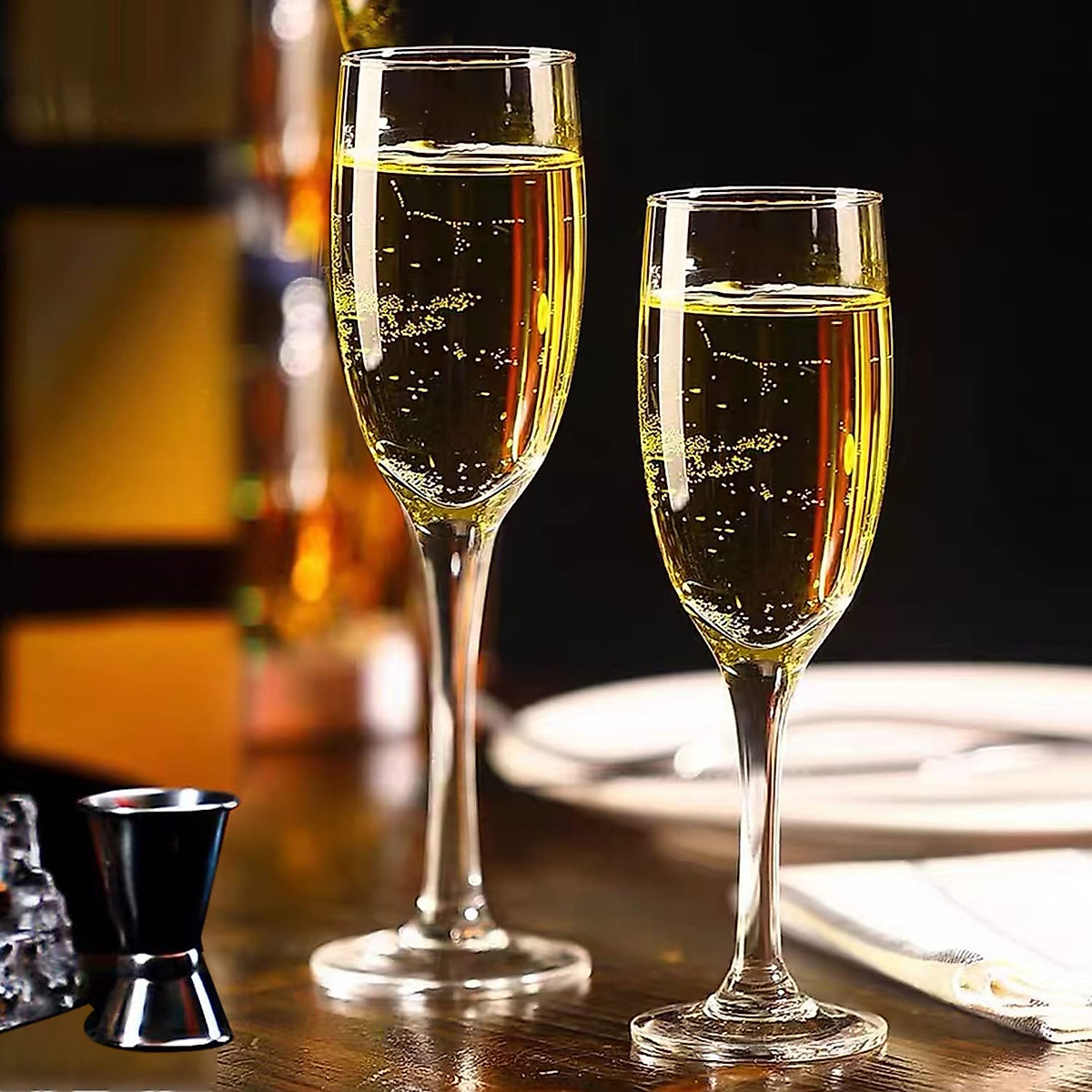 Ufrount Champagne Flutes Set of 14,Clear 5 Ounce Champagne Glasses,Elegant Crystal Champagne Glasses Bulk Wine Stemware for Mimosa,Sparking Wine,Wedding,Party