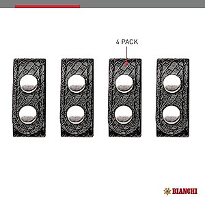 Bianchi AccuMold Elite 4-Pack 7906 Chrome Snap Belt Keepers (Basketweave Black), 2.25 Inches