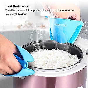 Decobay Mini Oven Gloves Silicone Heat Resistant Cooking Pinch Mitts Potholder for Kitchen Cooking, Baking and Kitchen Mittens Pinch Mitts (Red)