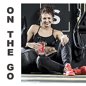 Bevrev Blender & Mixer 2-Pack: Includes Non-Electric Blender Sports Bottle with Stainless Steel Blades for Shakes/Smoothies & Non-Electric Mixer with The Propeller Blade for Mixing Protein Powders.