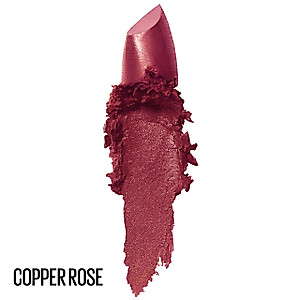 Maybelline Color Sensational Lipstick, Lip Makeup, Matte Finish, Hydrating Lipstick, Nude, Pink, Red, Plum Lip Color, Copper Rose, 0.15 oz; (Packaging May Vary)