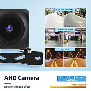 AHD Backup Camera for Car, Rearview Reversing Camera HD Night Version Waterproof, Upgraded 1080P Wide Angle Rear View Camera for Universal Car SUV RV