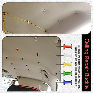 HAOBO 50PCS Car Roof Repair Rivets, Car Roof Headliner Repair Kit, Auto Roof Snap Rivets Retainer for Interior Ceiling Cloth Fixing Repair Buckle with Installation Tool, Universal for All Cars