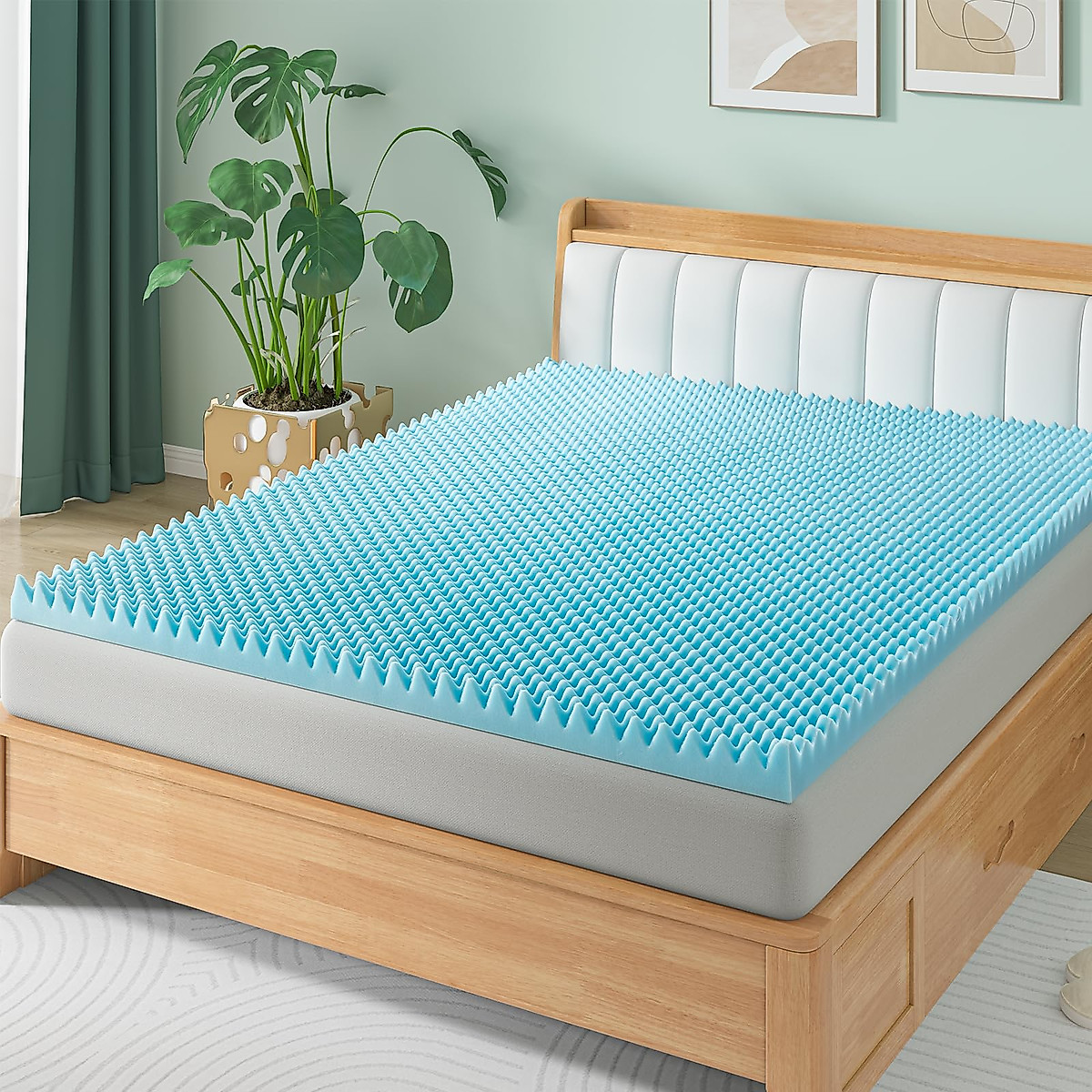VISCOFLEX Dual Layer 4 Inch Foam Twin Mattress Topper - 2 Inch Egg Crate Firm Mattress Topper and 2 Inch Down Alternative Pillow Top Mattress Pad with 8-21 Inch Deep Pocket, Ultra Comfy Support