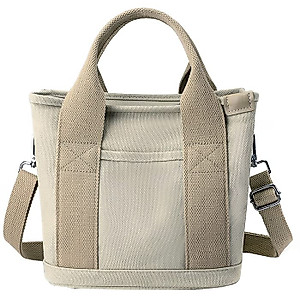 Small Tote Bag with Zipper Tote Bag for Women Canvas Crossbody Bag Shoulder Bag Satchel Hobo Bag Gifts for Women