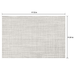 Placemats Set of 6 Washable Indoor/Outdoor Vinyl Place Mats for Dining Table Durable Non-Slip Heat Resistant PVC Weave Table Mats（Beige）