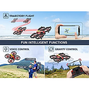 Mini Drone with Camera for Kids Adults,Cool Toys Gifts for Boys Girls Teenagers,FPV Skyquad Drone Small Hobby RC Quadcopter with Headless Mode,360° Flip and Propeller Full Protect for Beginners