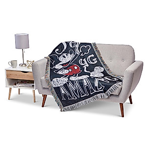 Disney's Mickey Mouse, "Amazing Day" Woven Tapestry Throw Blanket, 48" x 60", Multi Color