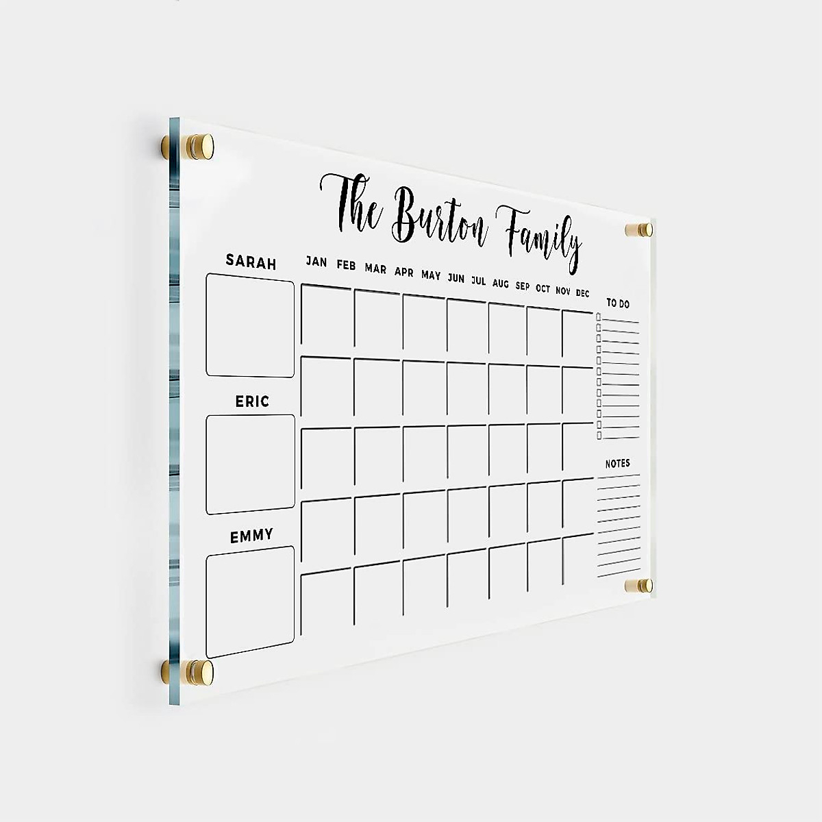 Large Personalized Acrylic Wall Calendar - Personalized Calendar 2024, Dry Erase Calendar Family Calendar Calendar (24" x 36", Colorful Package)