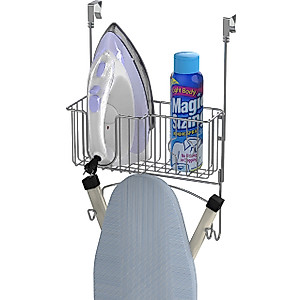 Simple Houseware Over-The-Door/Wall-Mount Ironing Board Holder, Chrome