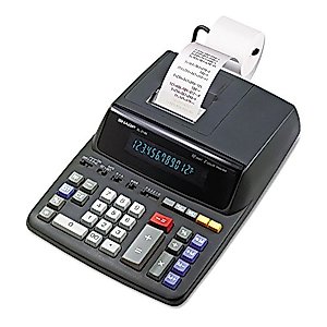 Sharp EL2196BL EL2196BL Two-Color Printing Calculator Black/Red Print 3.7 Lines/Sec