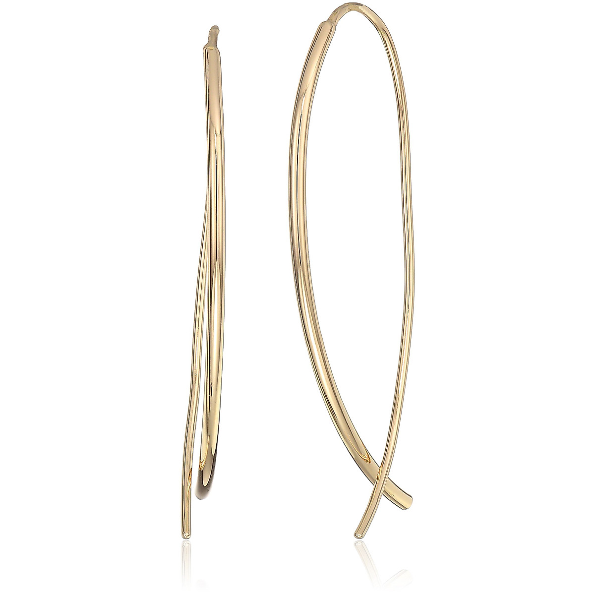 Amazon Essentials 18k Yellow Gold Plated Sterling Silver Hard Wire Threader Earrings (previously Amazon Collection)