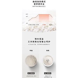 SanYuan Rice Cooker w/Ceramic Inner Pot, 3L Multi-function Cooker, Soup, Congee, and Porridge, Healthy Ceramic Pot, Cook Up to 5Cups Uncooked Rice, CFXB30PC-A10, White, 3L, 5Cup