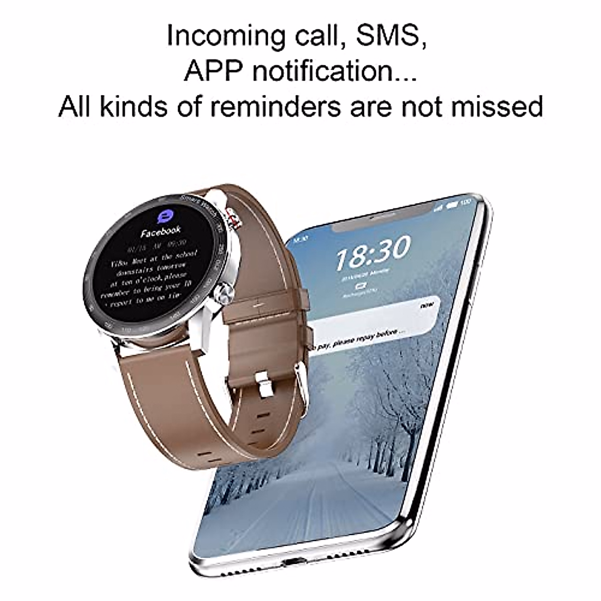 XYJ Smart Watch for Android Phones Compatible with iPhone 1.28 Inch Touch Screen Fitness Tracker with Heart Rate Monitor Blood Oxygen Saturation 5ATM Waterproof Smartwatch for Women Men (Color : F)