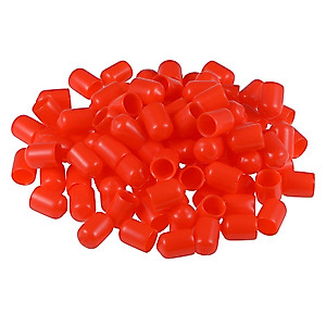 uxcell 100pcs Rubber End Caps 9.5mm(3/8") ID Vinyl Round Tube Bolt Cap Cover Thread Protectors Red