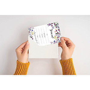 mermermu Join Us Invitations with Envelopes - Purple Wildflowers All Occasion Invitations For Bridal or Baby Shower, Wedding, Engagement, Birthday, Anniversary, 25 Invites With Envelopes - 008JOIN