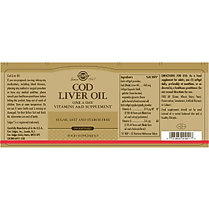 Solgar Cod Liver Oil, 250 Softgels - Supports Healthy Immune System, Healthy Eyes & Vision & Bone Health - Vitamin A & D Supplement -, Gluten Free, Dairy Free - 250 Servings
