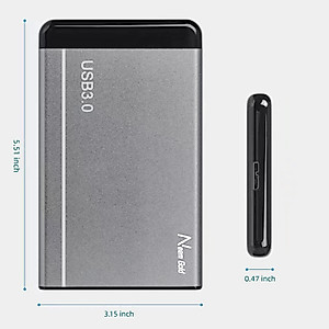U&D 500GB 2.5 Inch Portable External Hard Drive USB3.0 Mobile HDD Storage Compatible for PC, Desktop, Laptop,Mac, MacBook, Chromebook, Xbox One, Xbox 360, PS4 (500GB, Grey)