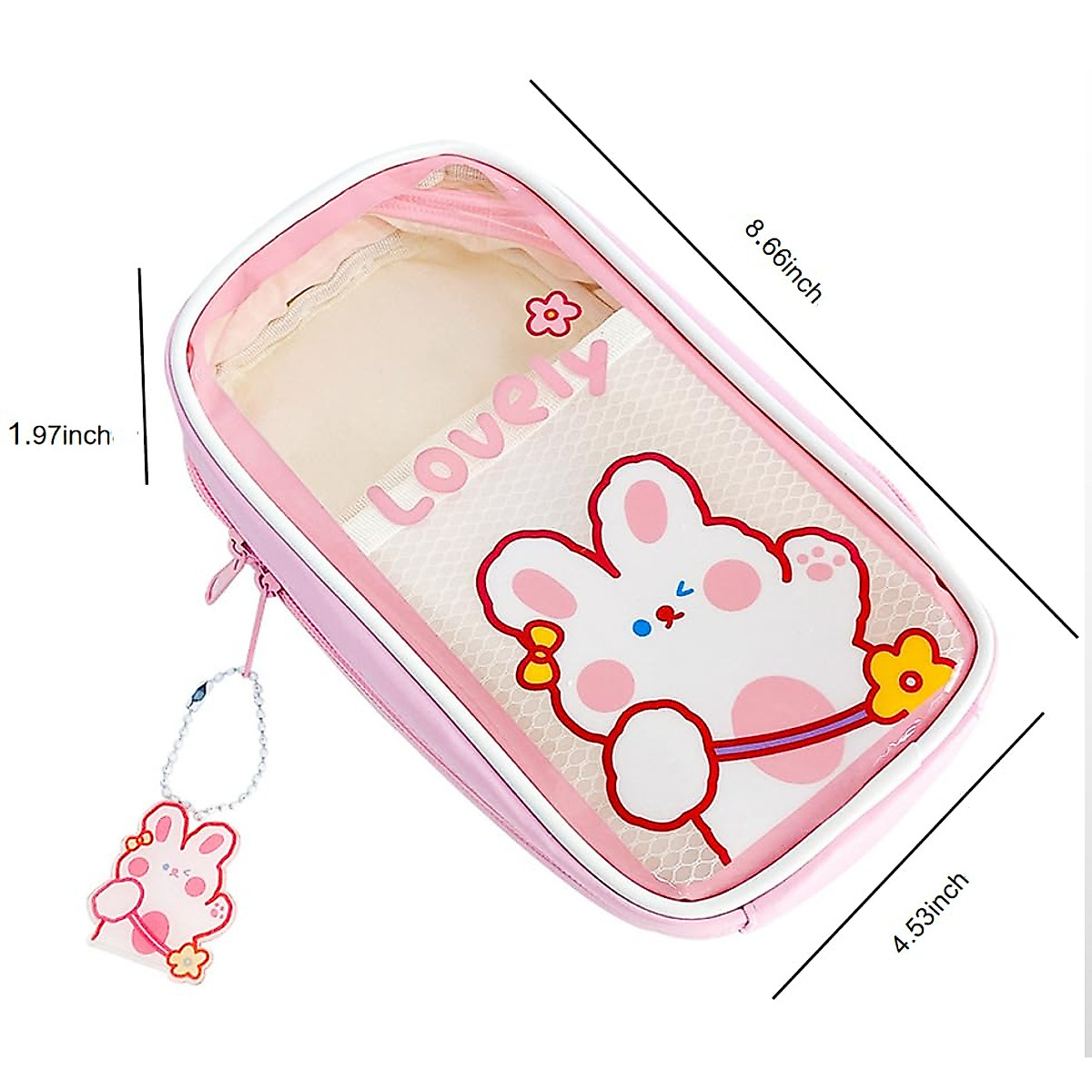 MIFJNF Cute Pencil Case Kawaii Pencil Case Aesthetic Large Capacity Pencil Case with Accessories Pencil Pouch for Girls (Pink)