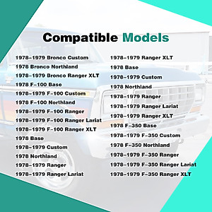 CarPartsDepot Front Chrome Frame Grille Assembly Grill Compatible With Ford F-100/ F-250/ F-350 /Bronco 1978 1979 FO1200111 D8TZ8150C