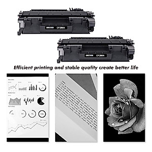 80A CF280A 2 Pack Toner Cartridge Compatible Replacement for HP 80A CF280A 80X CF280X Toner Cartridge for HP Pro 400 M401A M401D M401N M401DNE MFP M425DN Printer Black