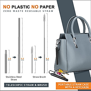 Portable Travel Utensils Set, Travel Camping Cutlery Set, Reusable Stainless Steel Flatware Set with Case for Office School Picnic (Black)