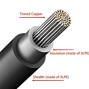 Solar Cable 20 Feet 2x10 AWG Twin Wire Solar Extension Cable, Copper Strand with Female and Male Connectors, Solar Panel Cable Wire & Adaptor for Home, Shop and RV Solar Panels.