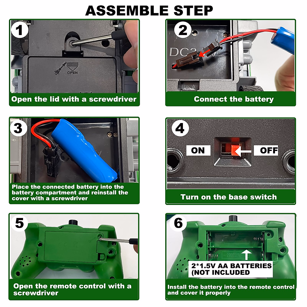 CALEST 2.4Ghz RC Garbage Truck with 4 Trash Cans, 6 Channel Remote Control, Waste Management Toy, 100pcs Garbage Sorting Cards, Boys 3+