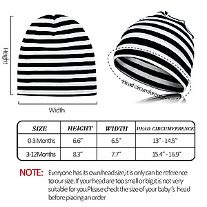 AIPESL 4 Pack Soft Cotton Newborn Hats, Unisex Cute Infant Beanie Caps for Baby Multicolour