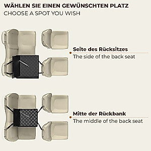 Wuglo Extra Stable Dog Car Seat - Reinforced Car Dog Seat for Medium-Sized Dogs with 4 Fastening Straps - Robust and Waterproof Pet Car Seat for The Back Seat of The Car (M Size, Black)