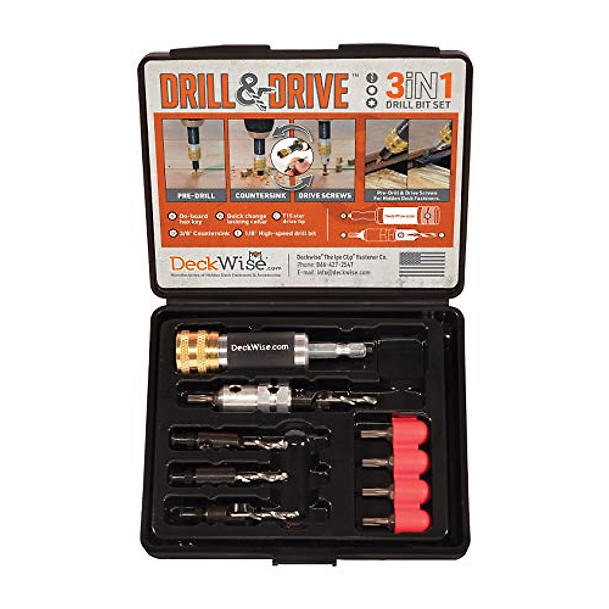 DeckWise Drill & Drive Tool for Pre-Drilling, Countersinking & Driving Decking (Hardwood, Composite, PVC, Pressure Treated)