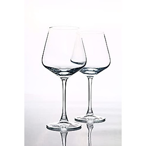 UMEIED 20 Ounce Burgundy Wine Glasses, Long Stemmed Premium Wine Glasses Set of 6, Crystal-clear