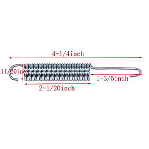 Yoogu 4-1/4" Replacement Recliner Sofa Chair Springs Mechanism Tension Spring (Pack of 2) - Long Neck Hook Style 26 Turns