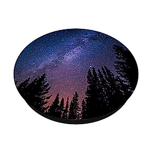 Milky Way Starry Night Forest Nebula Celestial Stars PopSockets Swappable PopGrip