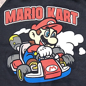 Nintendo Super Mario Graphic Boys Hooded Fleece Varsity Jacket for Kids and Toddlers (Size 14/16, Grey)