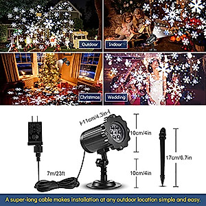 ECOWHO Christmas Projector Lights Outdoor, Rotating Snowflakes LED Light Projector with Remote Timer, IP65 Waterproof Xmas Projector Light Landscape Projection for Holiday House Wedding Halloween