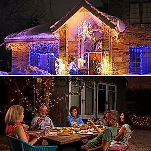 KPafory Solar String Lights Outdoor,2 Pack Waterproof Solar Fairy Lights 72FT 200LED 8 Modes Copper Wire Lights for Patio Yard Trees Christmas Wedding Banquet Garden Decorations,Warm White