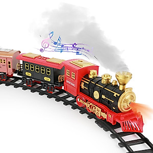 Train Set - Electric Train Toys for Boys Toddlers Classical Train Toys| Toy Train | Steam Locomotive Engine| Christmas Toy Train Gifts for Kids Ages 8-14 & 3 Years Old Toddlers