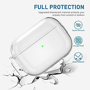 Valkit Compatible Airpods Pro 2 Case Clear with Lock, Shockproof AirPods Pro 2nd/1st Generation Case Soft Transparent Protective Cover with Lanyard iPods Pro 2 Skin for Airpods Pro 2nd/1st Gen