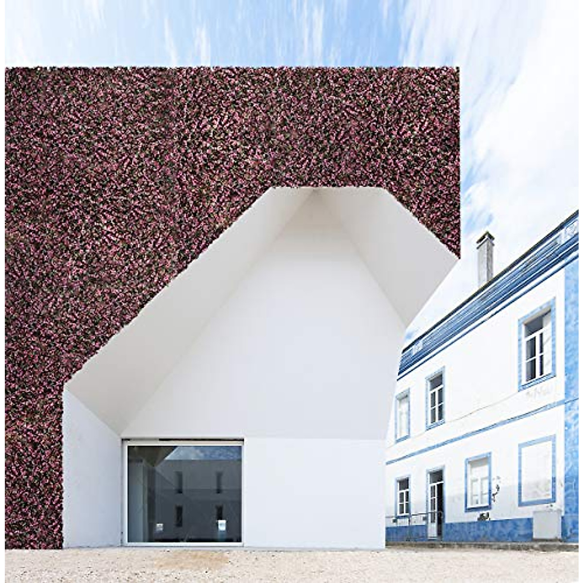 SunnyRoyal Artificial Boxwood Panels Topiary Hedge Plant UV Protected Privacy Ivy Screen Faux Greenery Wall Décor Outdoor Indoor Use Backyard Garden Decoration 20" x 20" Carnea Pink 30 Pieces