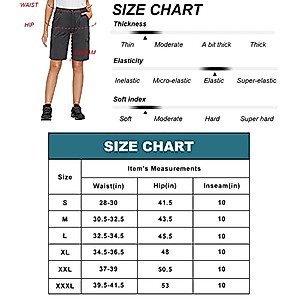 Libin Women's Lightweight Hiking Shorts Quick Dry Cargo Shorts Summer Travel Golf Shorts Outdoor Water Resistant Black S