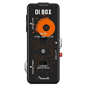 Amuzik Di Box Effect Pedal Matchbox Effector for Electric Guitar Pedal with Ture Bypass Mini Size