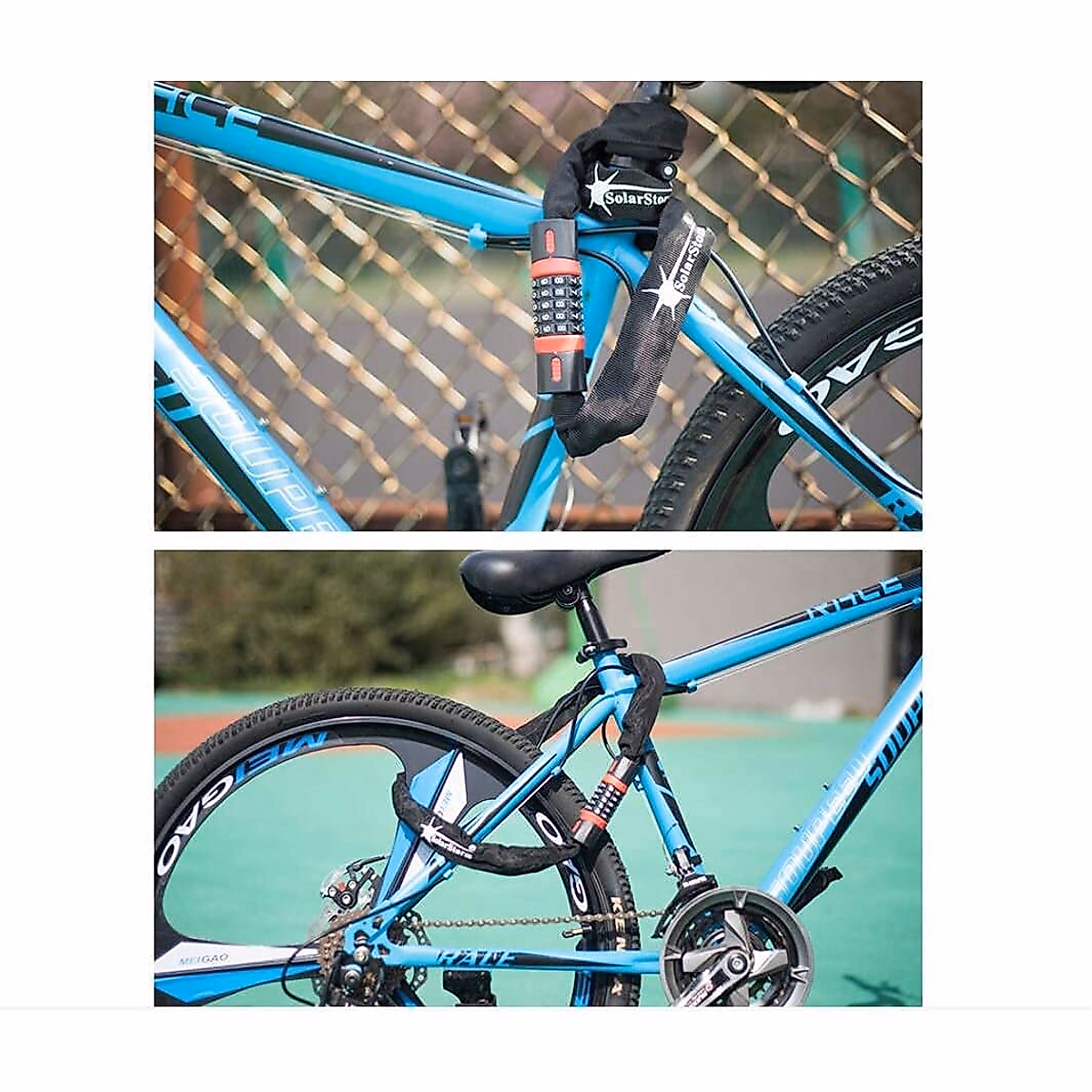 VIGAT Bicycle Lock, Safe Anti-Theft Bicycle Password Chain Lock-No Key Needed, Suitable for Bicycle, Motorcycle, Electric Car, Gate Lock(Size:60cm)