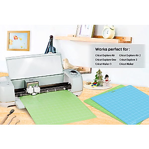 Gwybkq Cutting Mat for Cricut Maker 3/Maker/Explore 3/Air 2/Air/One 4 Pack 12x12 Standard/Light Cut Replacement Accessories Green/Blue Card Adhesive Sticky Mats