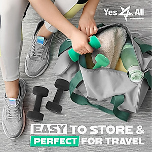 Yes4All 5 lbs Dumbbells Neoprene with Non Slip Grip – Great for Total Body Workout – Total Weight: 10 lbs (Set of 2)