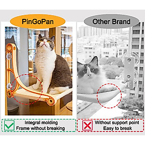 Cat Window Perch,Cat Hammock Window with Two Modes of Use and Easy to Install, Cat Window Bed with Powerful Suction Cups and Easy Cleaning, for Large Fat Cats or Two Cats ，Orange