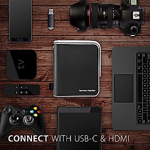 ViewSonic M1 Portable LED Projector with Auto Keystone, Dual Harman Kardon Speakers, HDMI, USB C, Stream Netflix with Dongle