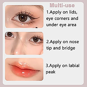 6Pcs Liquid Glitter Eyeshadow Eyeliner, Korean Makeup, Bling Under Eye Shadow, Shimmer Metallic Eye Make Up Set, Long Lasting, Quick Drying and Pigmented Loose Glitter Glue for Crystals Eye Makeup