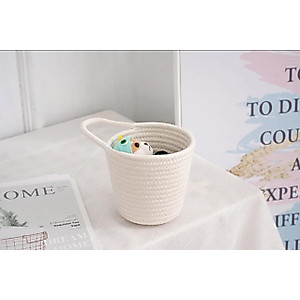 Generic Handmade Woven Oval Basket Set of 4, Cotton Rope, Hanging and Floor Decorative Basket, Home Decor